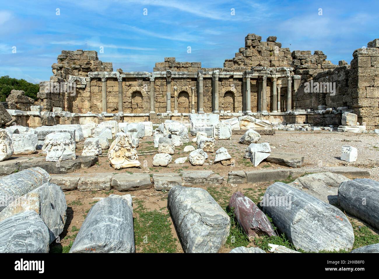 Side ancient city ruins, Side, Antalya, Turkey Stock Photo - Alamy