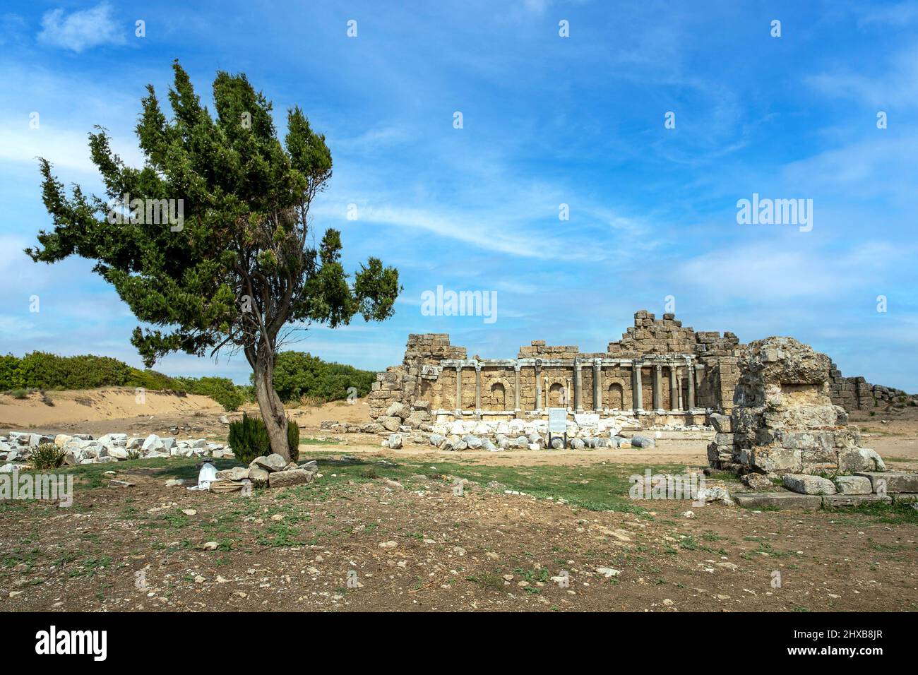 Side ancient city ruins, Side, Antalya, Turkey Stock Photo - Alamy