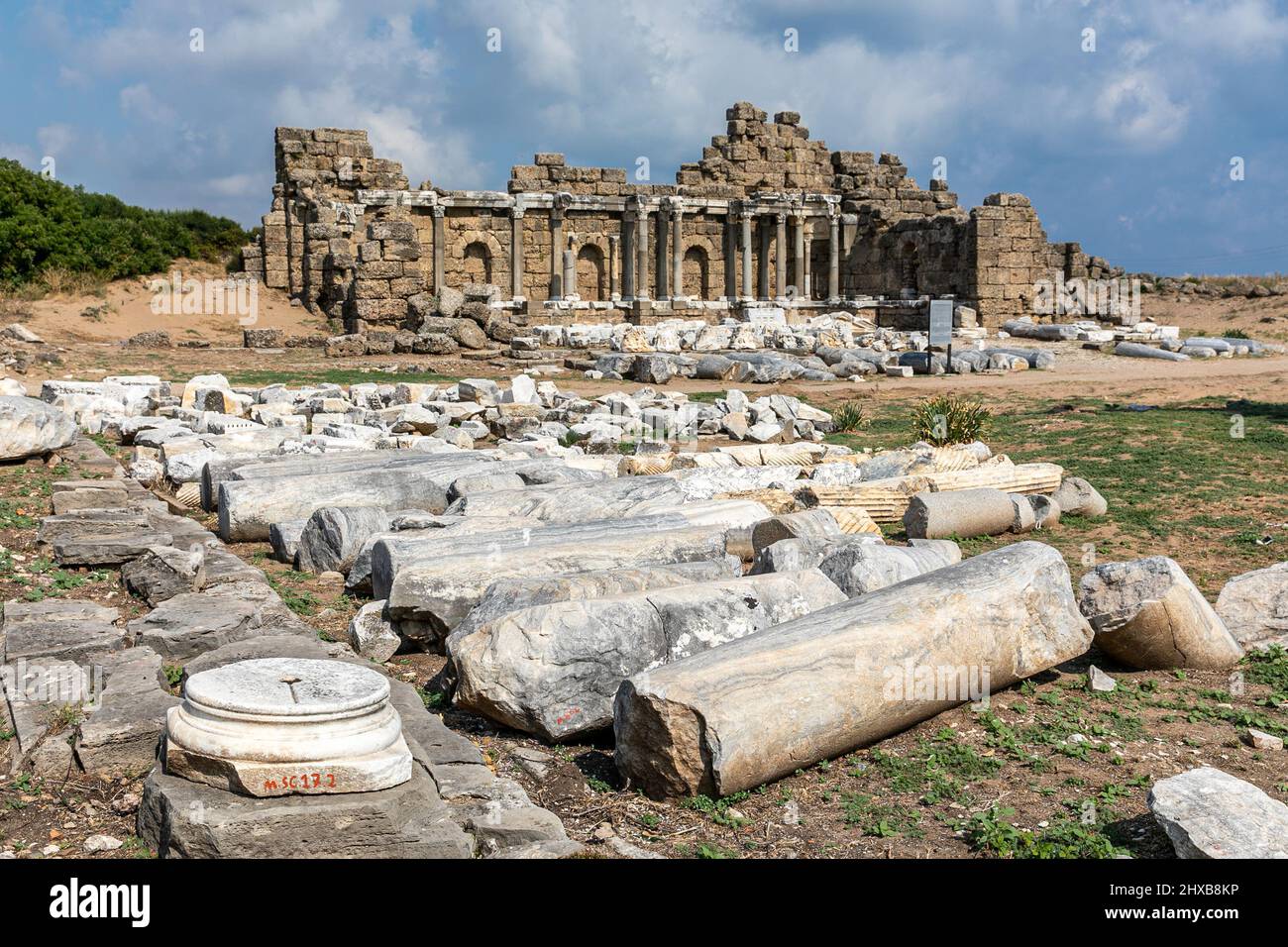 Side ancient city ruins, Side, Antalya, Turkey Stock Photo - Alamy