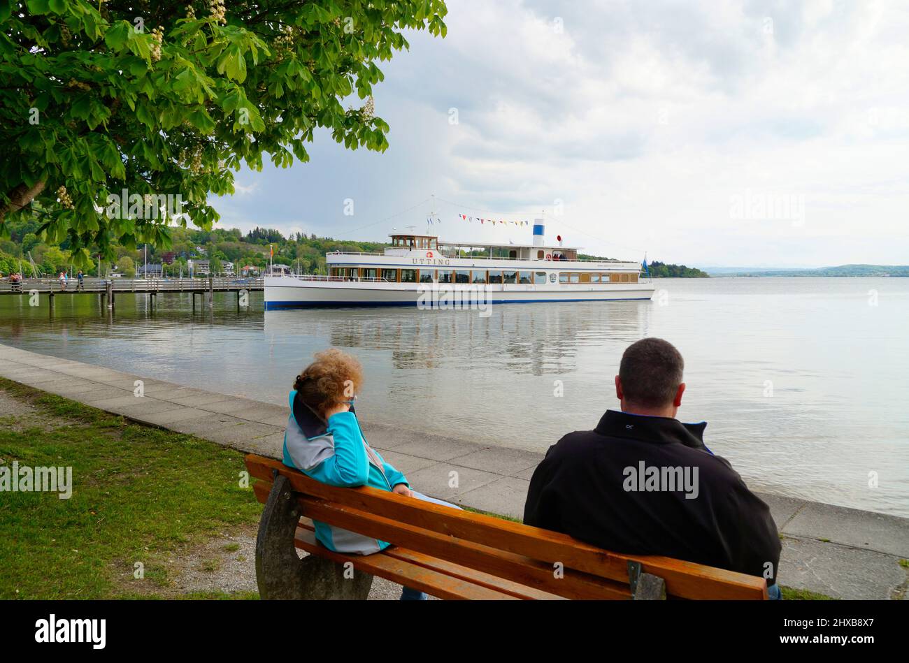 Ship Utting in beautiful Herrsching on lake Ammersee in Bavaria ...