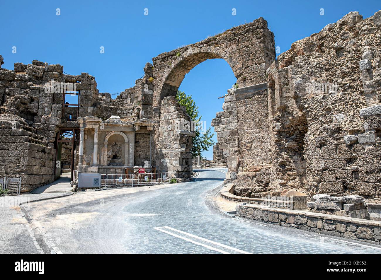 Side ancient city ruins, Side, Antalya, Turkey Stock Photo - Alamy