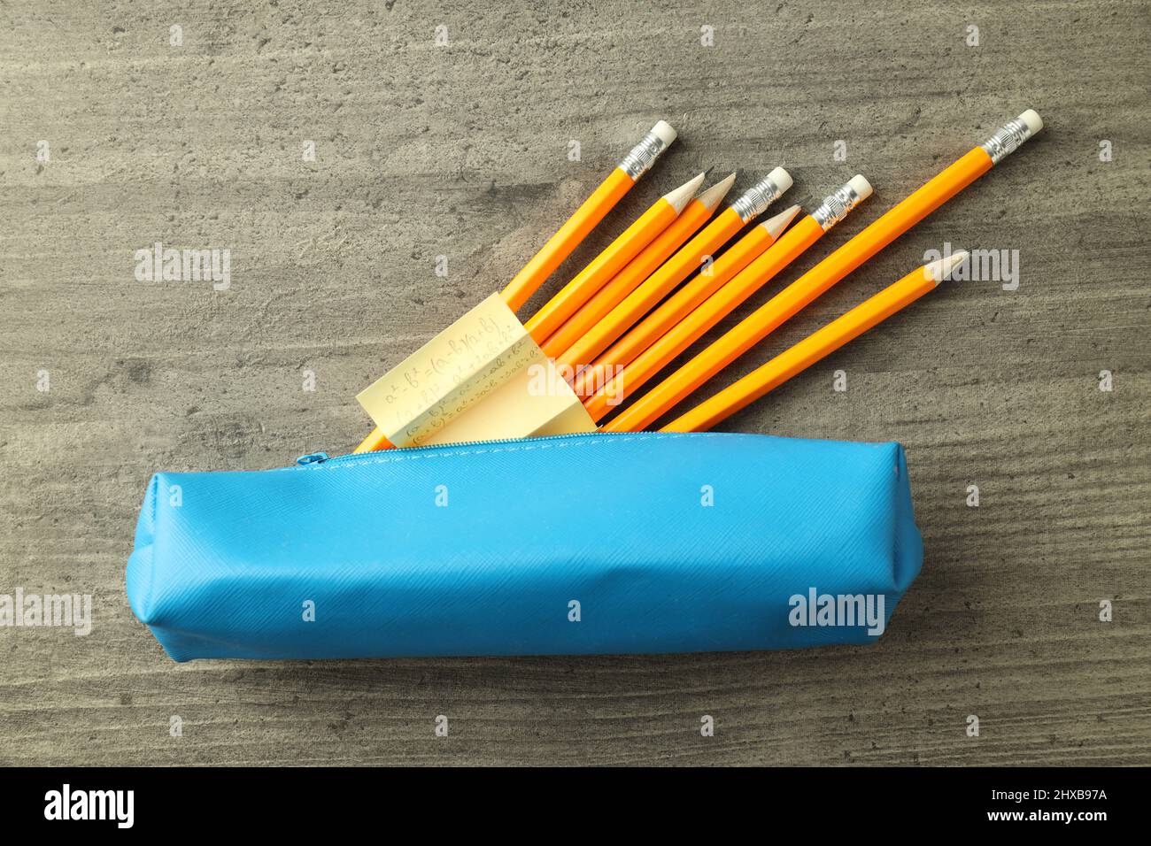 Concept of exams and tests, top view Stock Photo - Alamy
