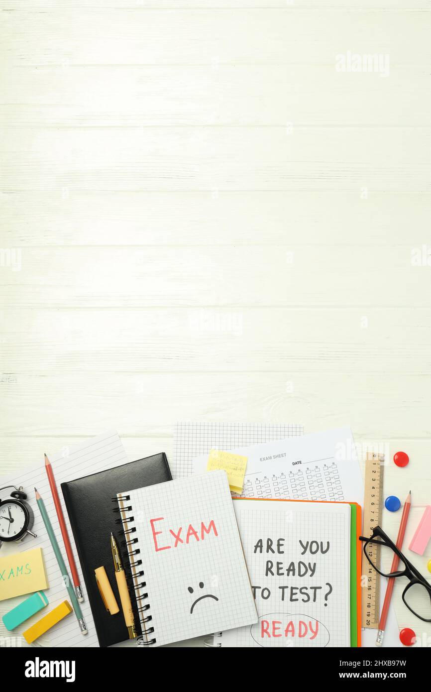 Concept of exams and tests, space for text Stock Photo - Alamy