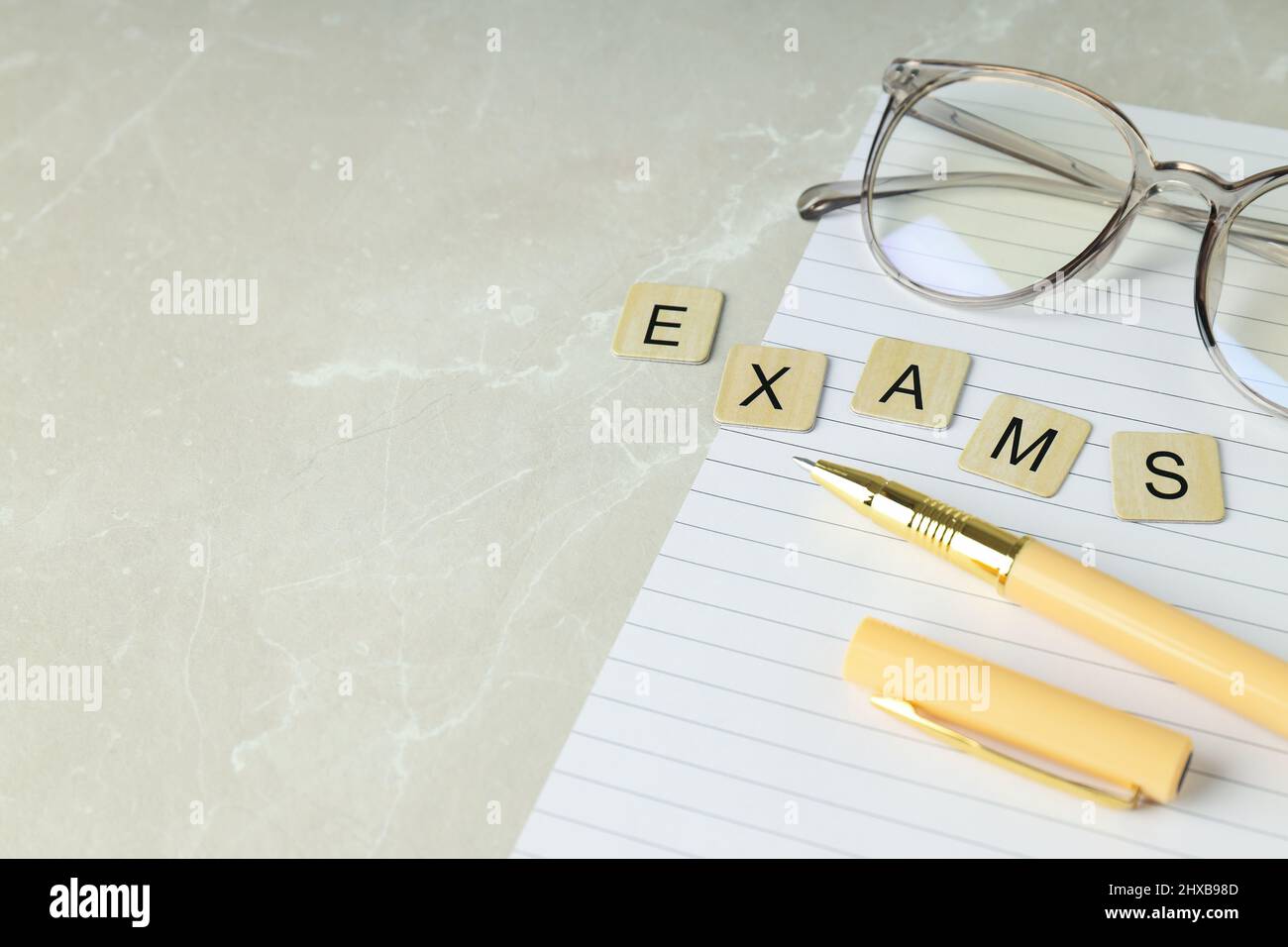 Concept of exams and tests, space for text Stock Photo - Alamy
