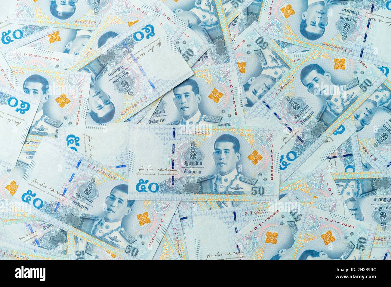 Banknotes of the Thailand 50 Baht (new design issued in 2018 Stock ...