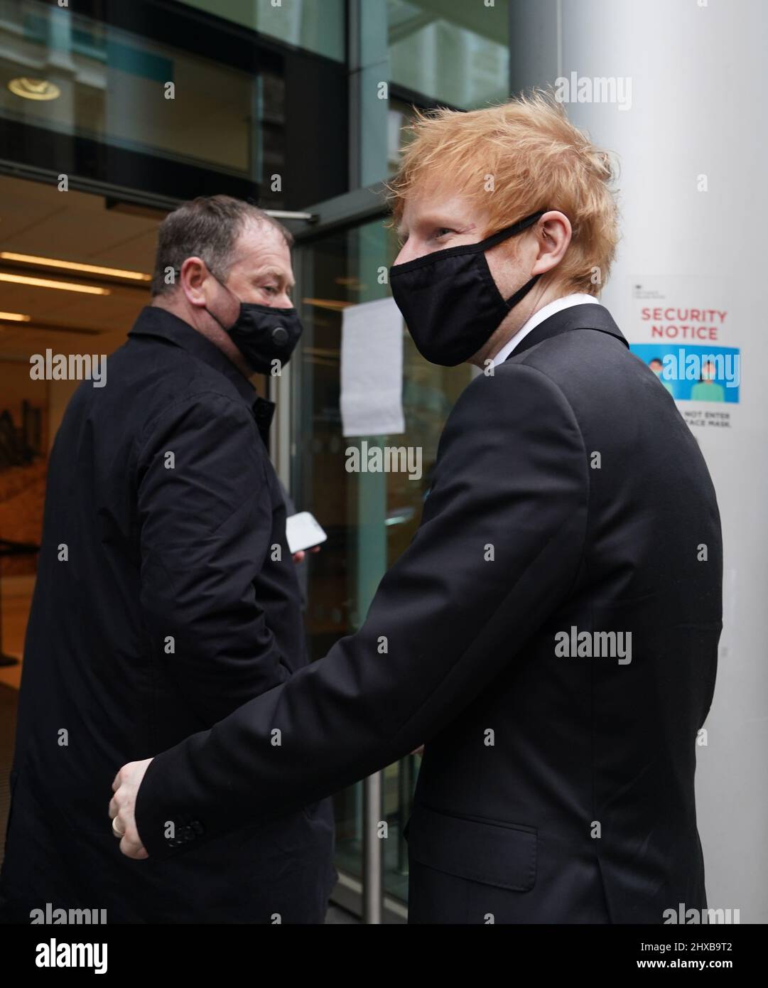 Ed Sheeran outside the Rolls Building, High Court in central London ...