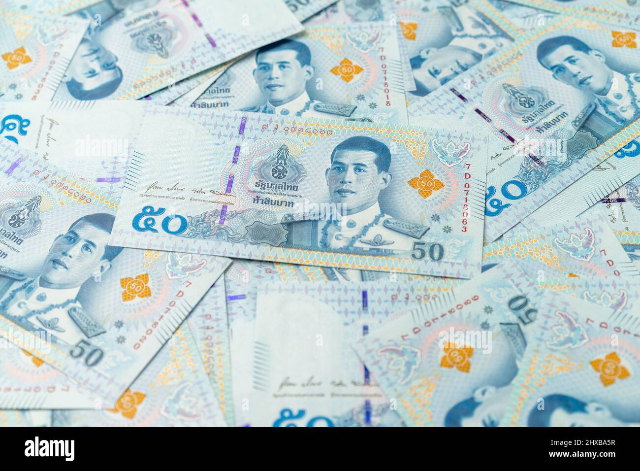 Banknotes of the Thailand 50 Baht (new design issued in 2018 Stock ...