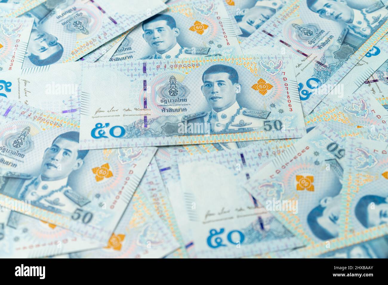 Banknotes of the Thailand 50 Baht (new design issued in 2018 Stock ...