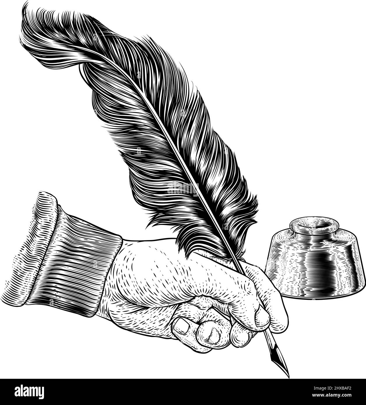 Hand holding pen clipart Stock Vector Images - Alamy