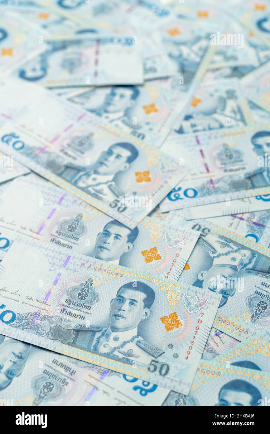 Banknotes of the Thailand 50 Baht (new design issued in 2018 Stock ...
