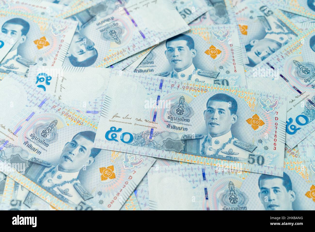 Banknotes of the Thailand 50 Baht (new design issued in 2018 Stock ...