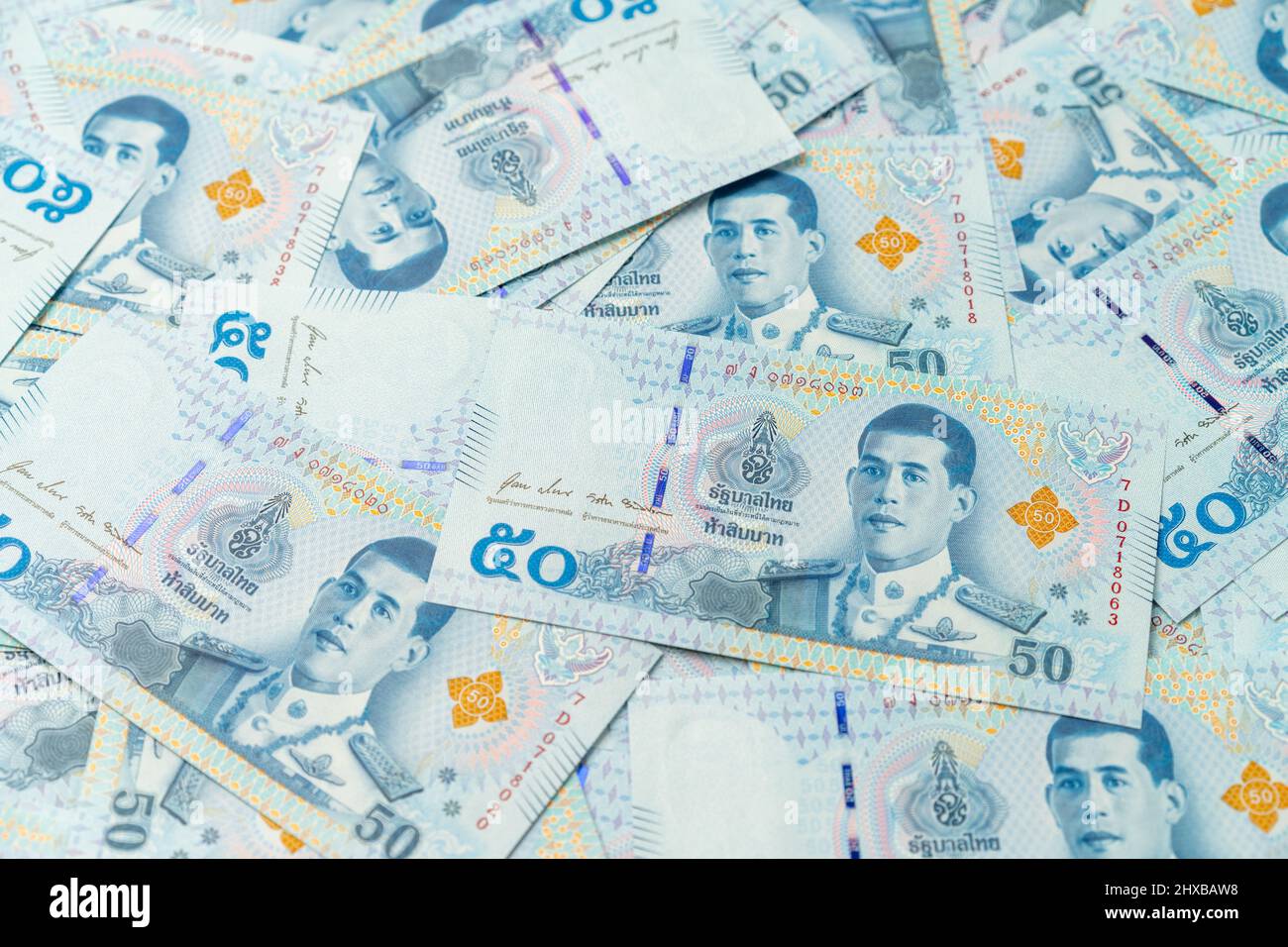 Banknotes of the Thailand 50 Baht (new design issued in 2018 Stock ...