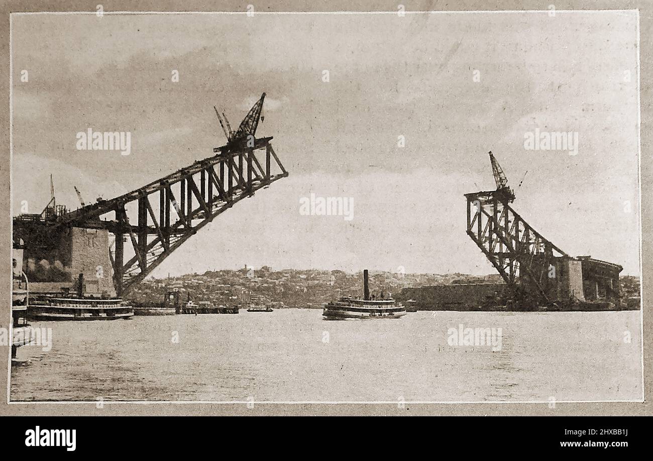 An early image of a Sydney harbour ferry under the Sydney Harbour ...