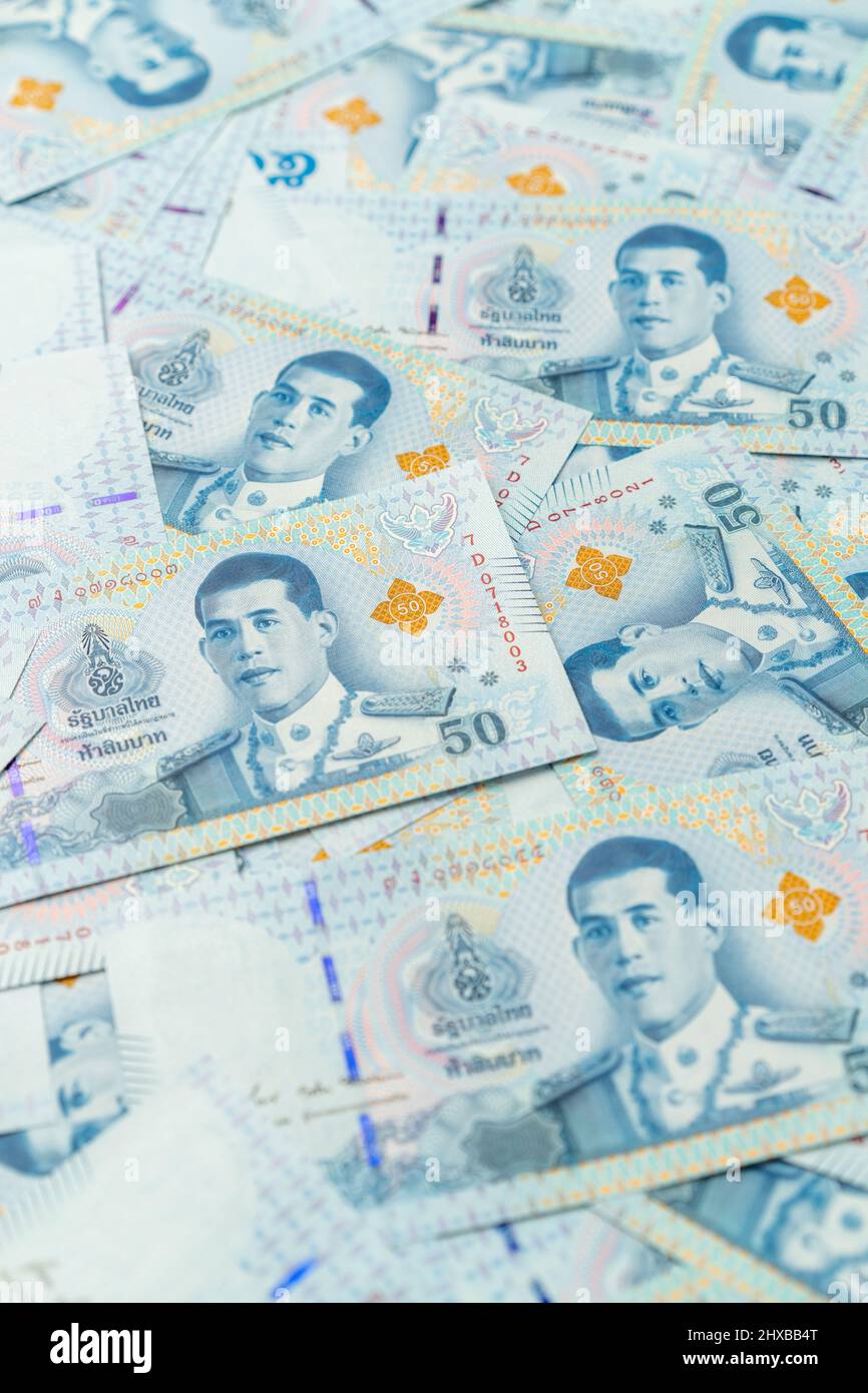 Banknotes of the Thailand 50 Baht (new design issued in 2018 Stock ...
