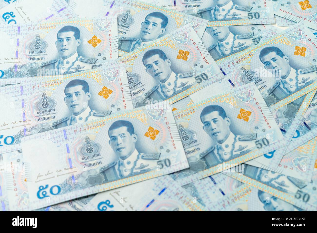 Banknotes of the Thailand 50 Baht (new design issued in 2018 Stock ...