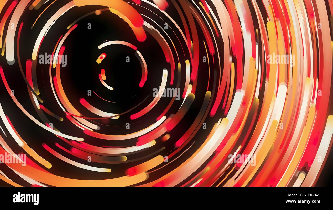 Futuristic background with many colorful lines forming a ring and ...