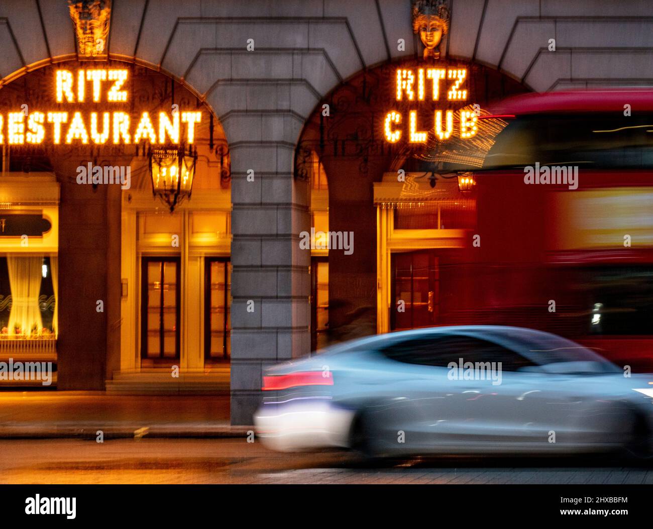 The Ritz Restaurant and Club on Piccadilly seen from across the street ...