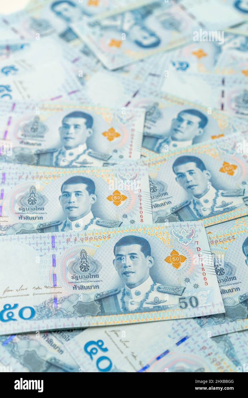 Banknotes of the Thailand 50 Baht (new design issued in 2018 Stock ...