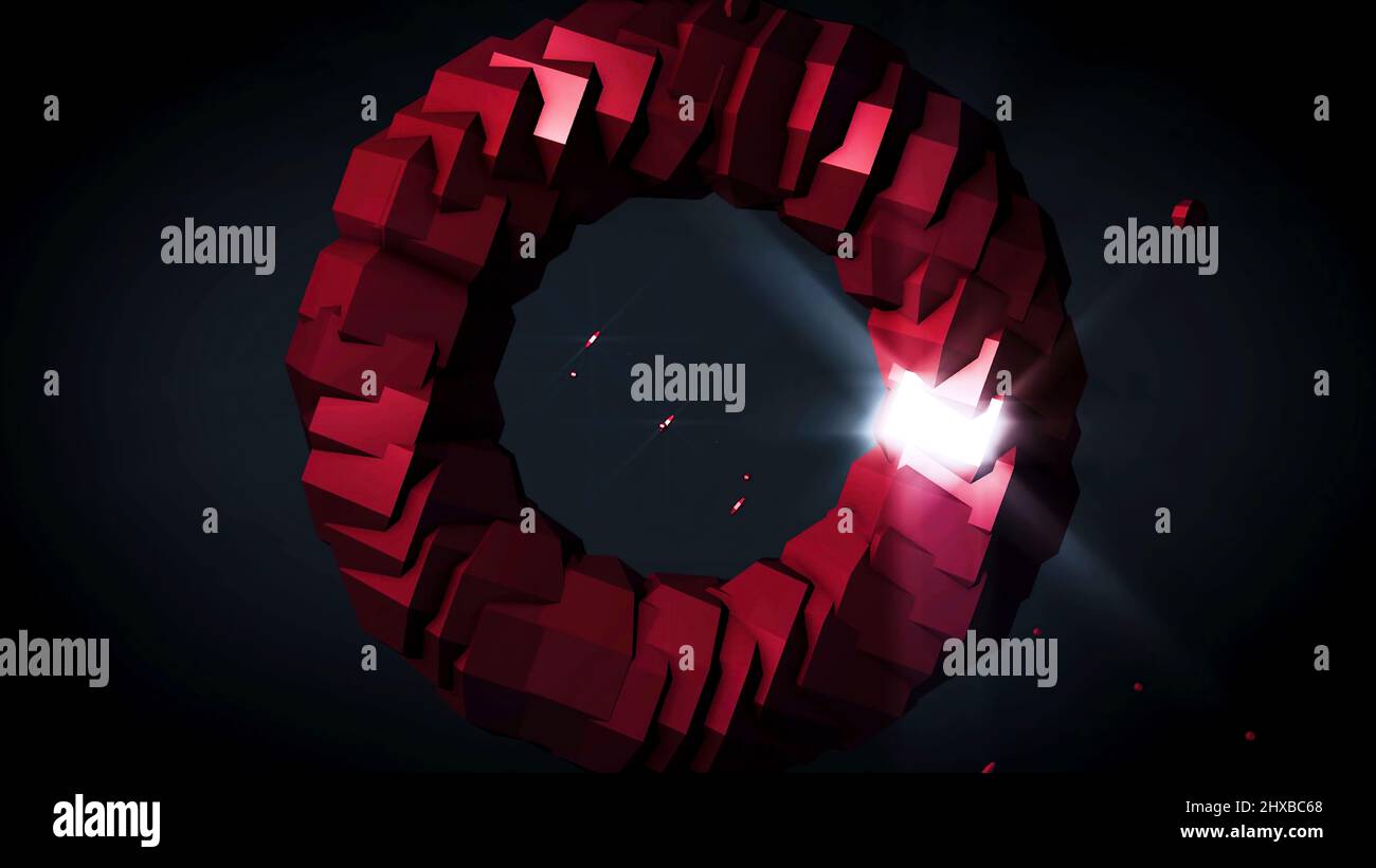 Animation of rotation of brilliant and sparkling circle made of ...