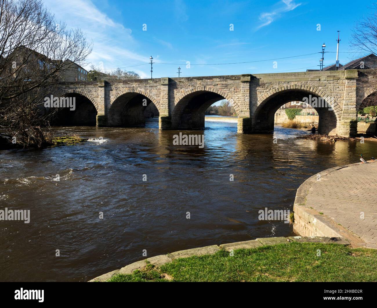 Wetherby Bridge over the River Wharfe dating from C13 rebuilt in the ...