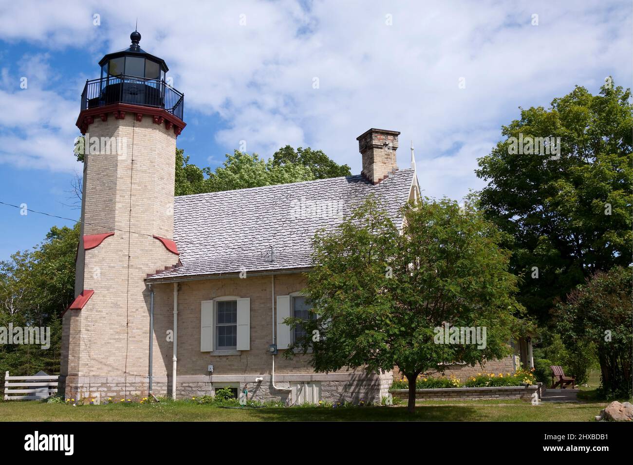 McGulpin Point Lighthouse Along Lake Michigan Stock Photo - Alamy