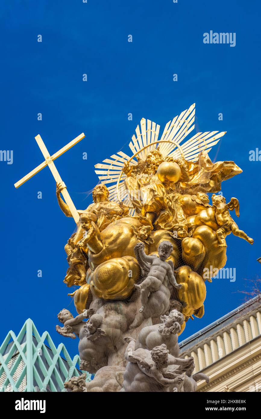 The Plague Column in Vienna historic center, Austria Stock Photo - Alamy