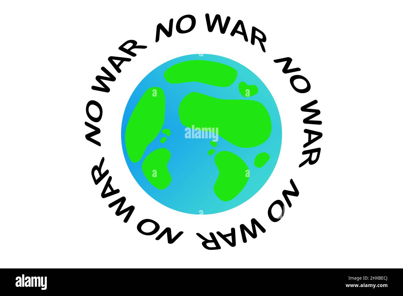 Stop war and No war concept with Earth globe Stock Photo - Alamy