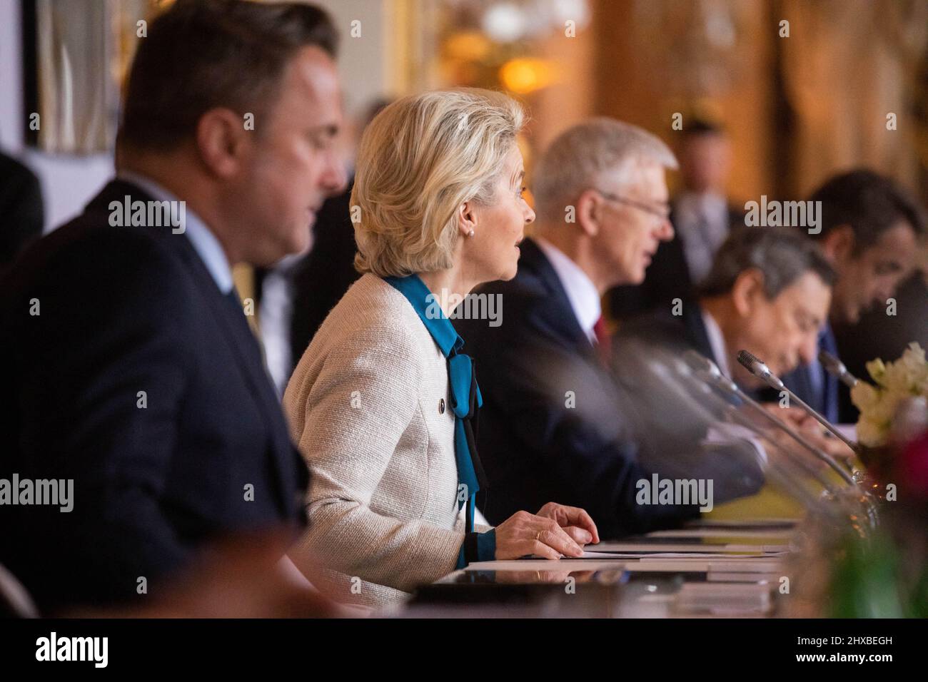 Versailles, France. 11th Mar, 2022. President of the European ...