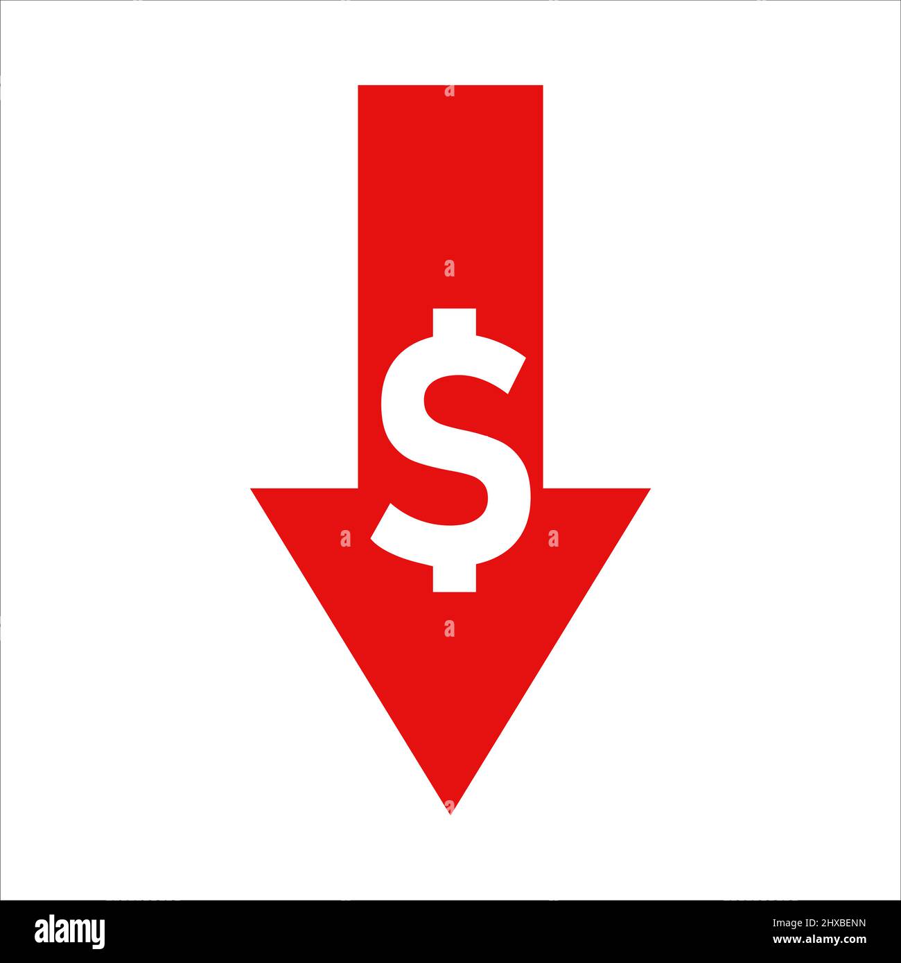 dollar down icon symbol vector. on white background Stock Vector Image ...