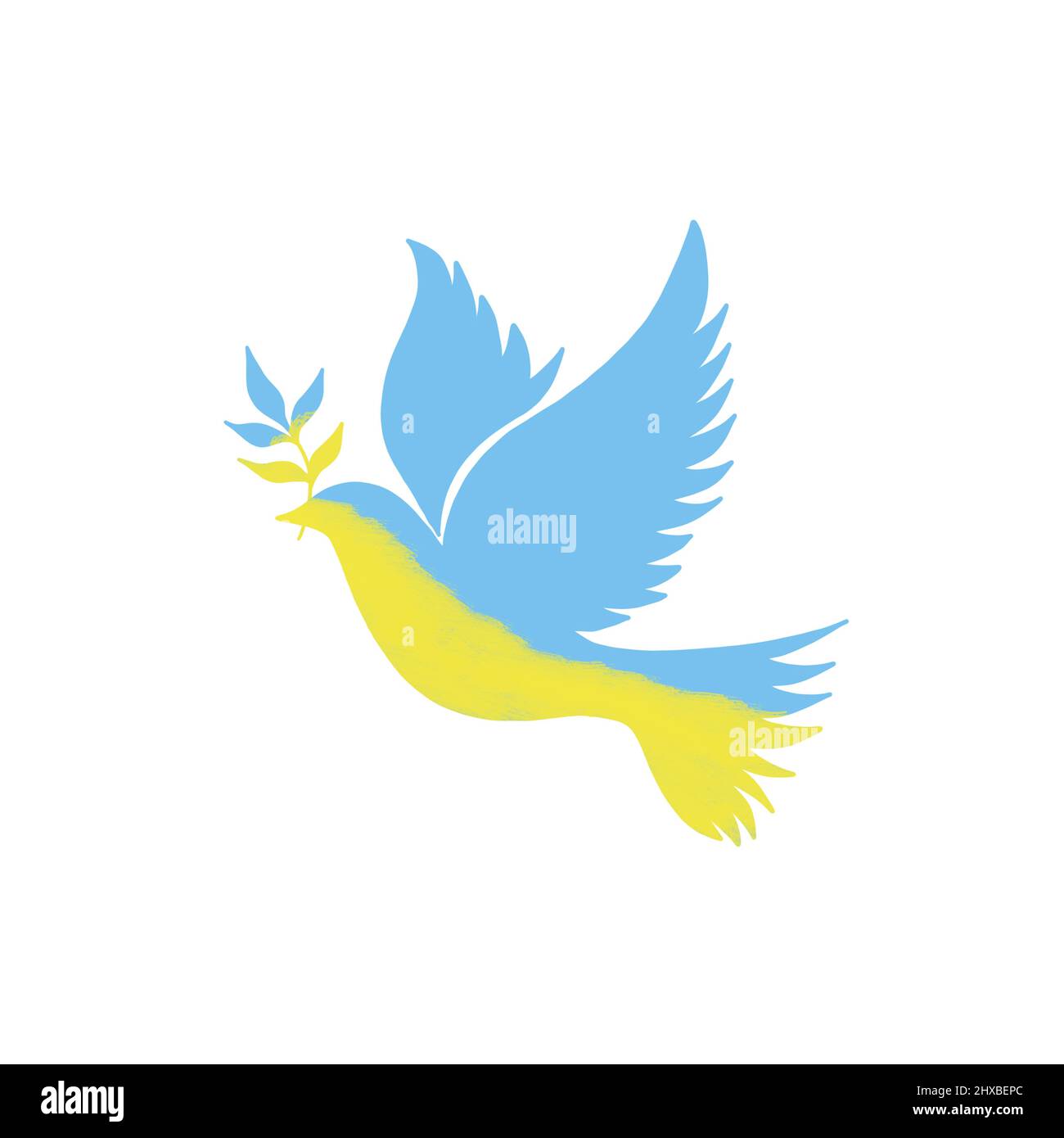 Dove of peace icon. Flying bird. Blue yellow dove symbolism - Ukrainian ...
