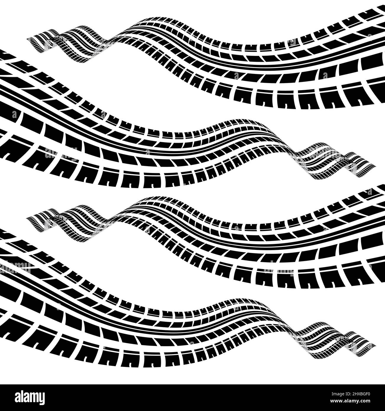 Wave form tire track silhouettes set Stock Vector Image & Art - Alamy