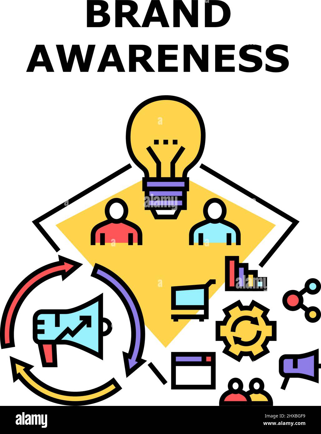 Brand Awareness Vector Concept Color Illustration Stock Vector Image ...