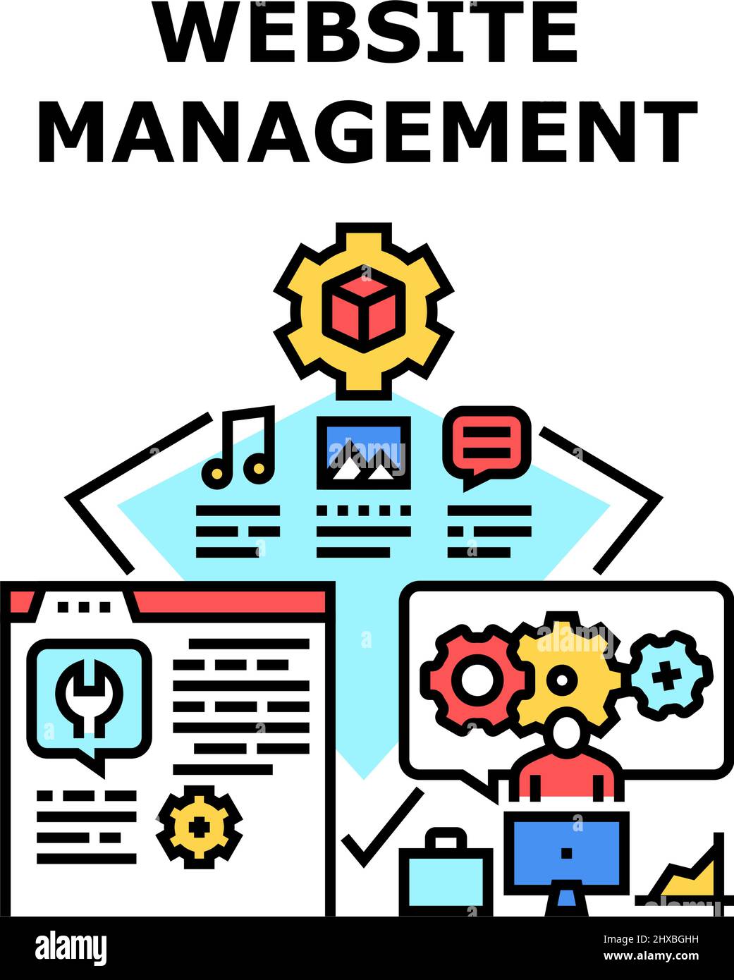 Website Management Vector Concept Illustration Stock Vector Image & Art ...