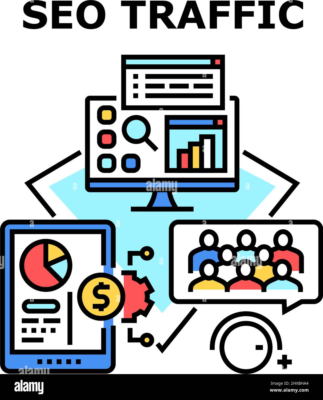 Seo Traffic Vector Concept Color Illustration Stock Vector Image & Art ...