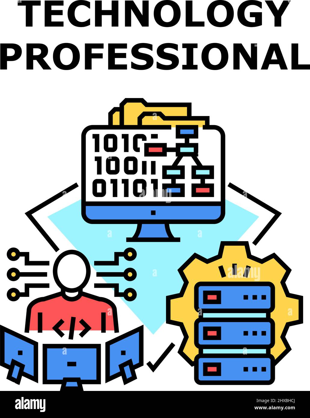 Professional Technology Vector Color Illustration Stock Vector Image ...