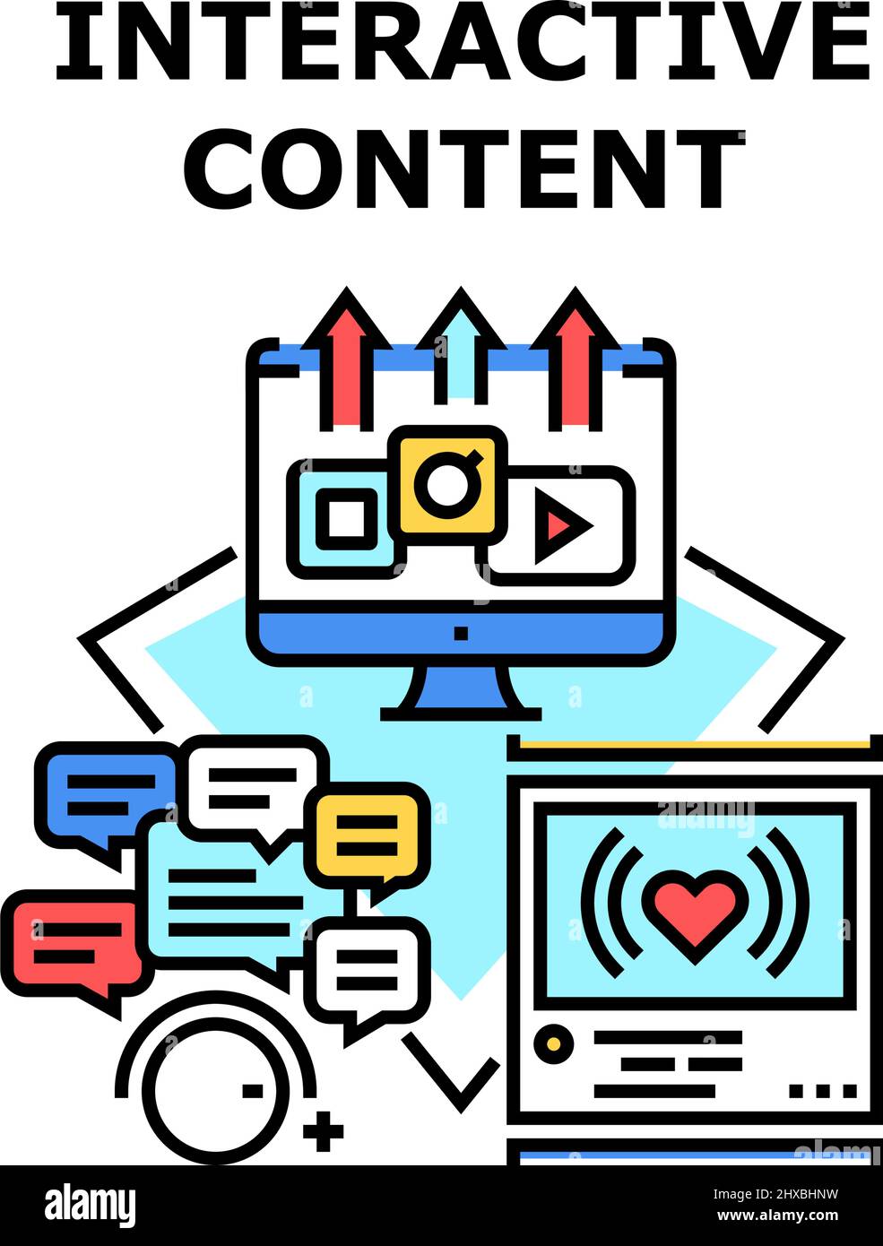 Interactive Content Vector Concept Illustration Stock Vector Image ...