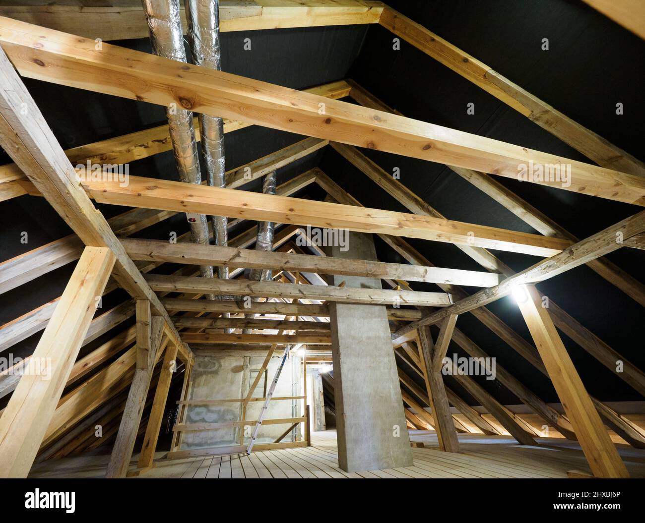 11 March 2022, Brandenburg, Caputh/Schwielowsee: The attic of the ...