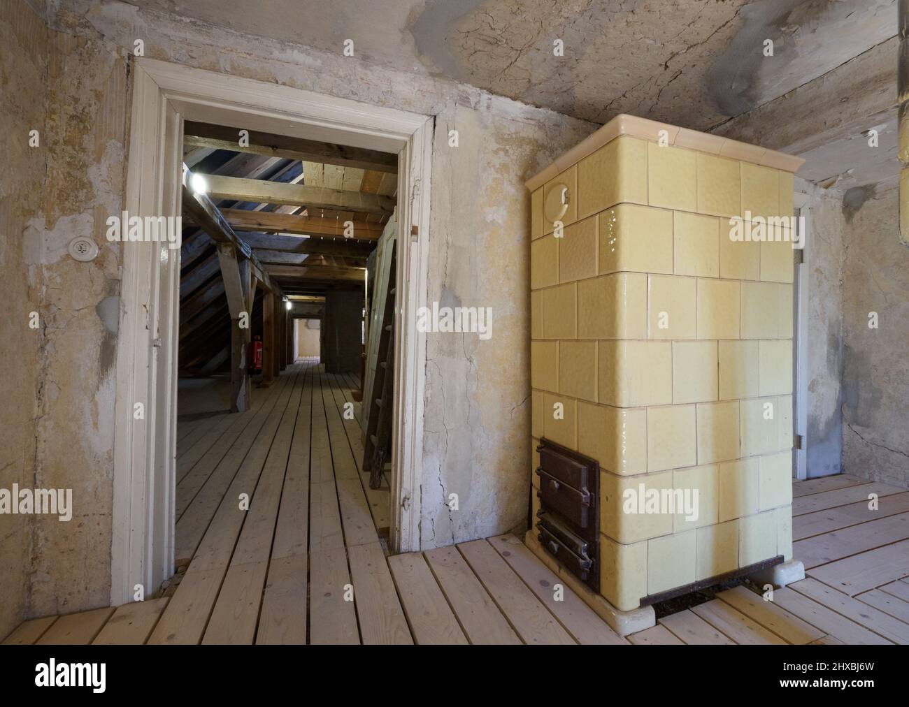 11 March 2022, Brandenburg, Caputh/Schwielowsee: The attic of the ...