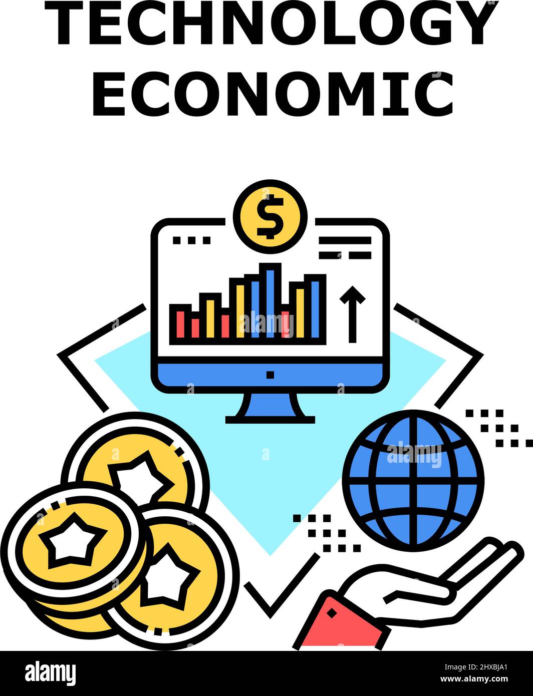 Economic Technology Vector Concept Color Illustration Stock Vector ... Economic Technology Vector Concept Color Illustration Stock Vector ...