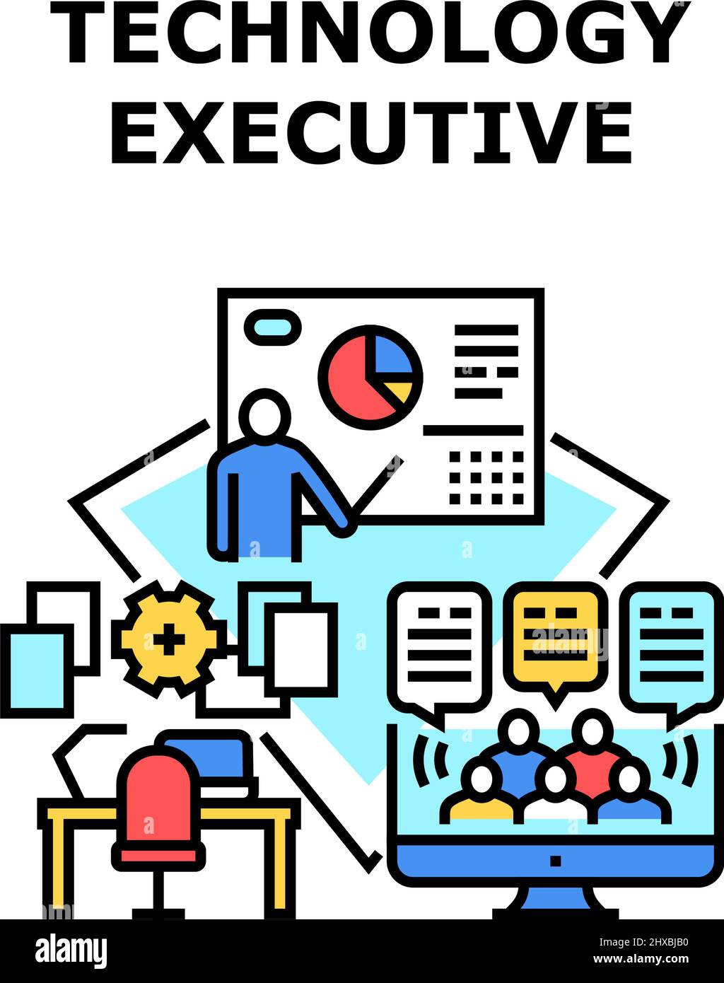 Technology Executive Vector Concept Illustration Stock Vector Image ...