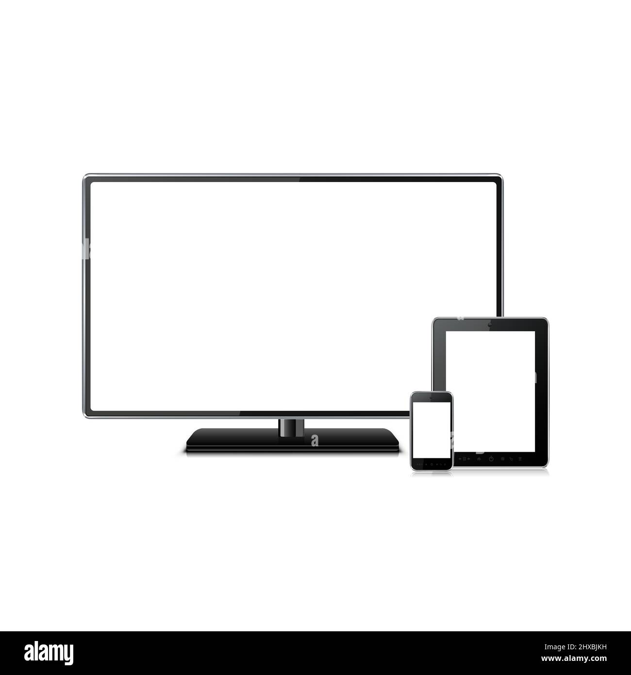 Tv, smartphone, and tablet gadget set illustration isolated on white ...