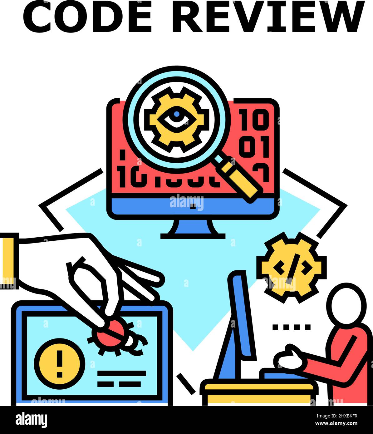 Code Review Vector Concept Color Illustration Stock Vector Image & Art ...