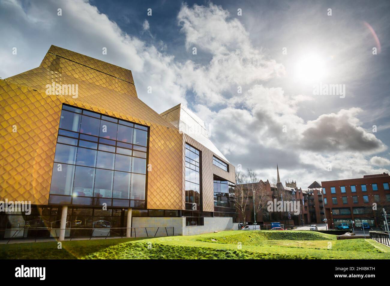 The Hive, a large golden building in Worcester, England (built by ...