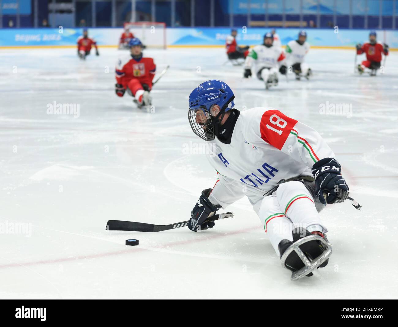Beijing, China. 11th Mar, 2022. Andrea Macri of Italy competes during ...