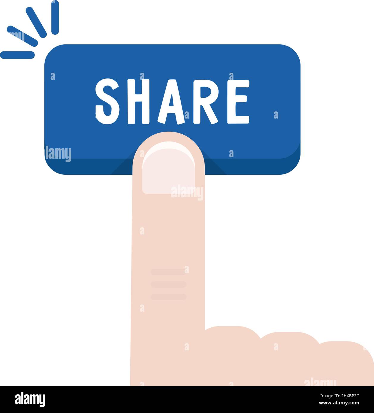 blue share button with forefinger Stock Vector Image & Art - Alamy