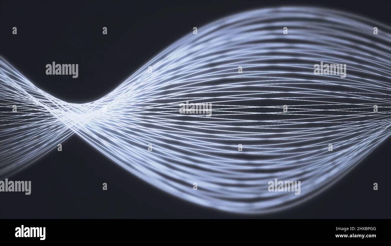 Abstract background with animation of moving wave silk or energy ...