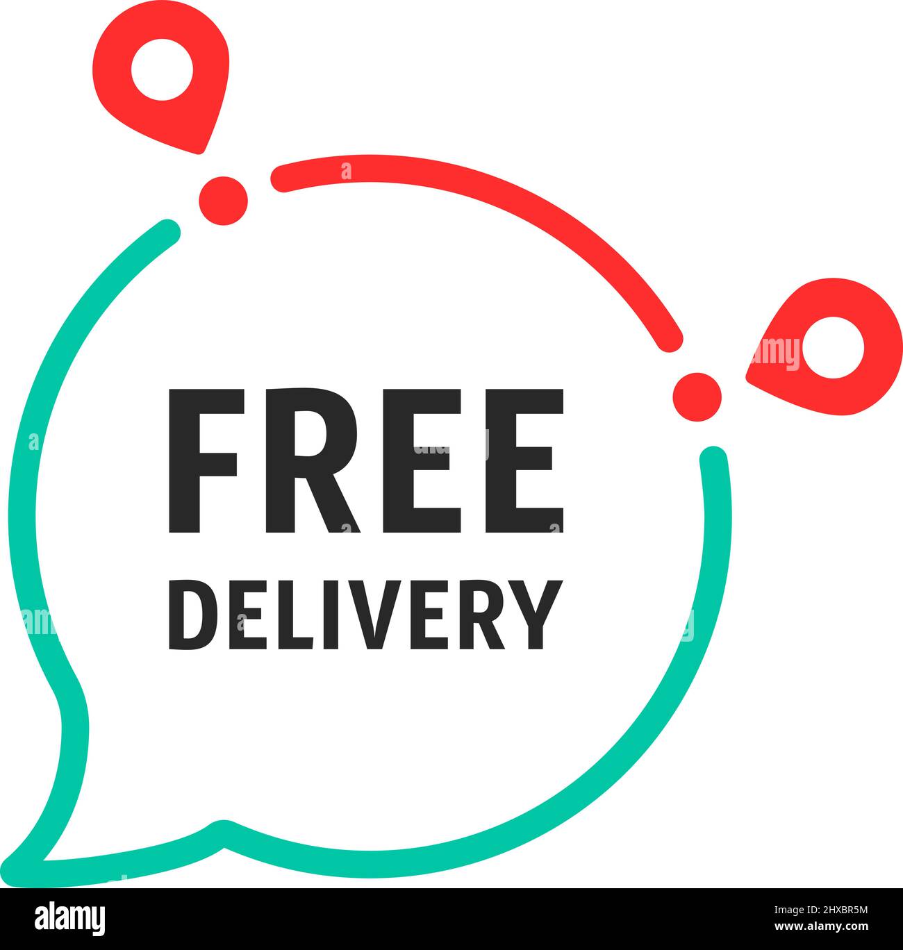 free delivery message in linear bubble Stock Vector Image & Art - Alamy