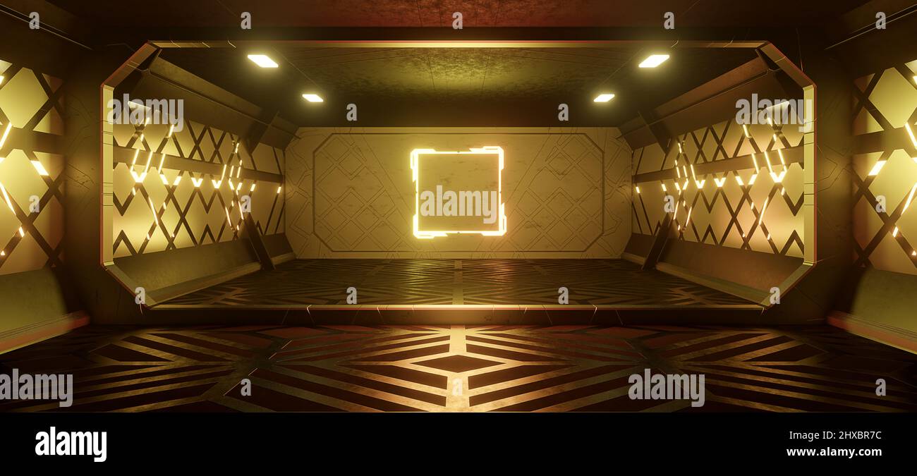 Glowing Cyber Technology Laboratory Interior Cyberpunk Effect Brown ...