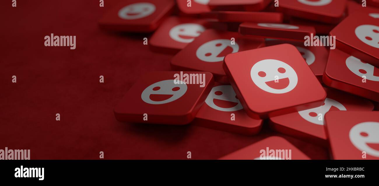Red Tiles with Smiling Faces - Emoji Pattern Background Stock Photo - Alamy