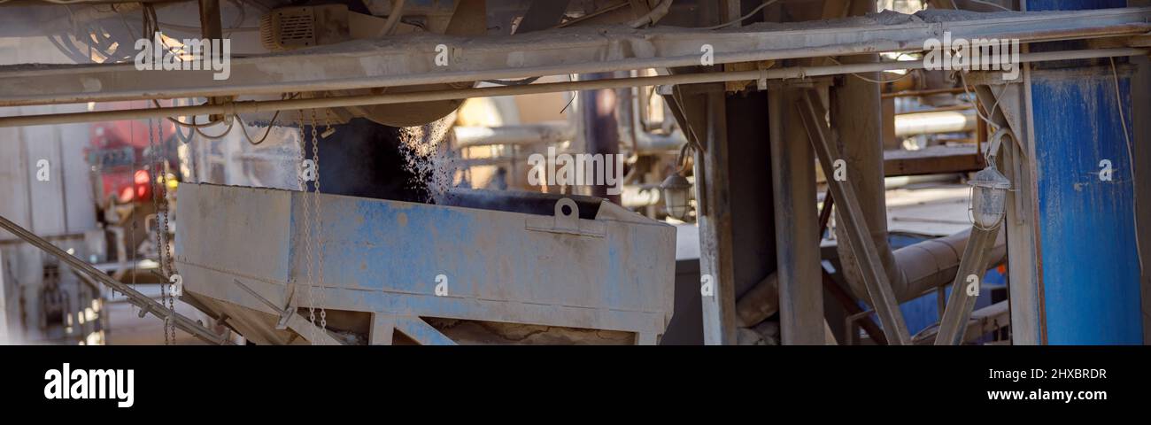 Industrial equipment working outdoors at production plant Stock Photo ...